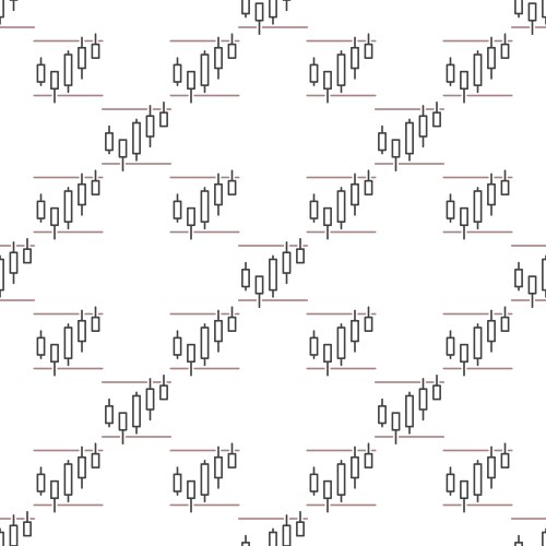 Coins with candlestick charts technical analysis Vector Image