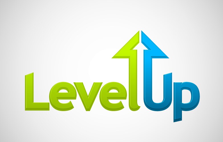 Level up shields cartoon poison fire and magic Vector Image