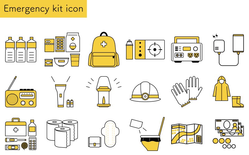 Simple line drawing icon of emergency kit white Vector Image
