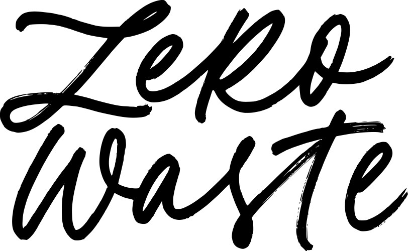 Concept zero waste handwritten text title sign Vector Image