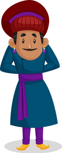 King akbar cartoon character Royalty Free Vector Image