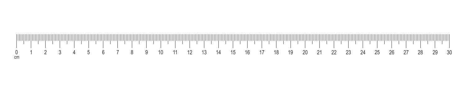 Real ruler at 15 cm from top scale 1 Royalty Free Vector