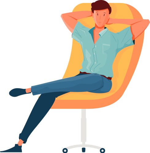 Sitting man creation set Royalty Free Vector Image