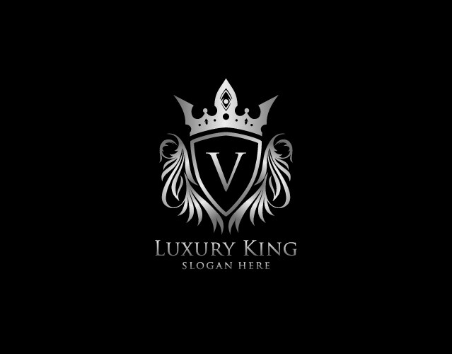 Luxury royal king p letter heraldic gold logo Vector Image
