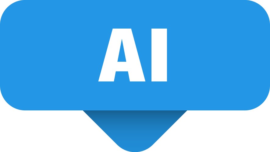 Ai sticker sign on transparent background Vector Image