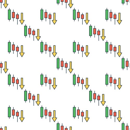 Crypto candlestick charts in circle technical Vector Image