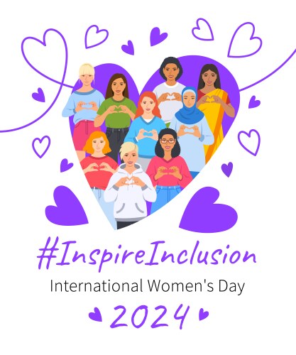 Inspire inclusion campaign heart finger gesture Vector Image