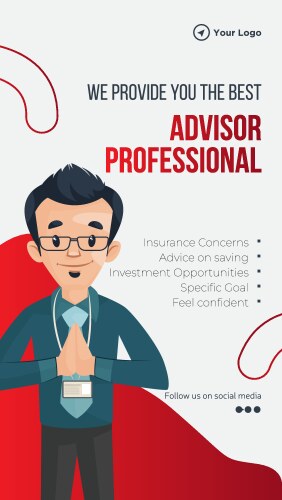 Advisor professional portrait template design Vector Image