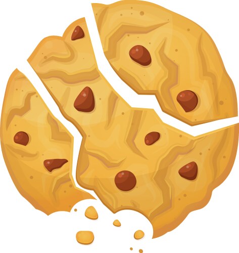 Cookie broken Royalty Free Vector Image - VectorStock