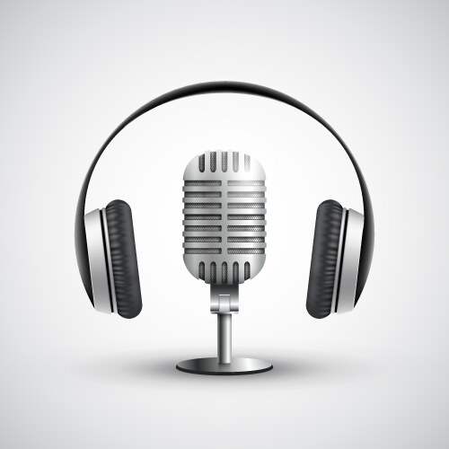 Headset - headphones with microphone 3d realistic Vector Image