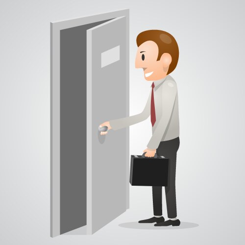Open door welcome cartoon Royalty Free Vector Image
