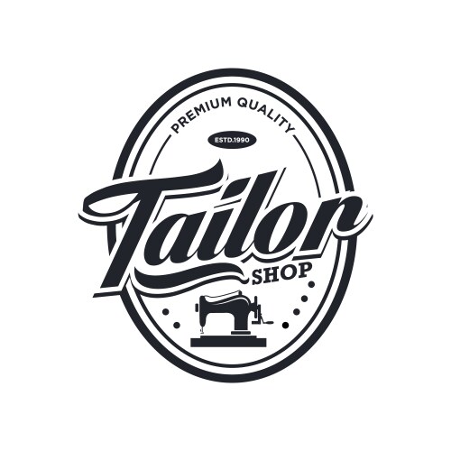 Tailor shop logo template tailoring concept Vector Image