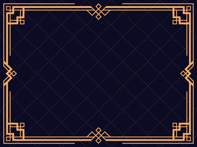 Art deco frame vintage linear border design Vector Image