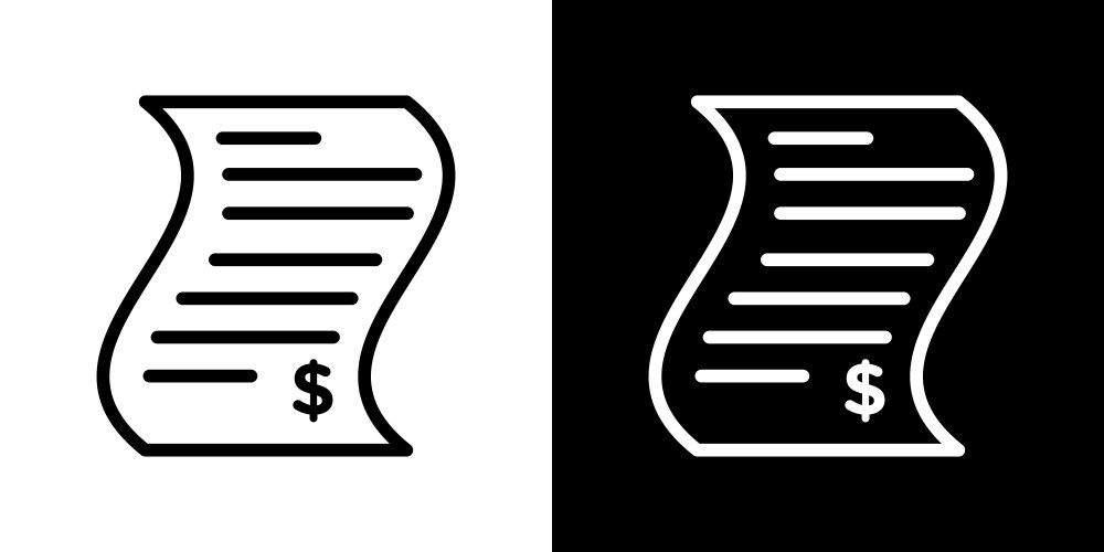 Receipt icon set tax payment symbol order Vector Image