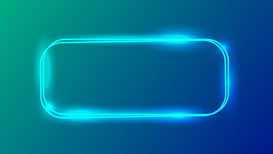 Neon double rounded rectangular frame Royalty Free Vector