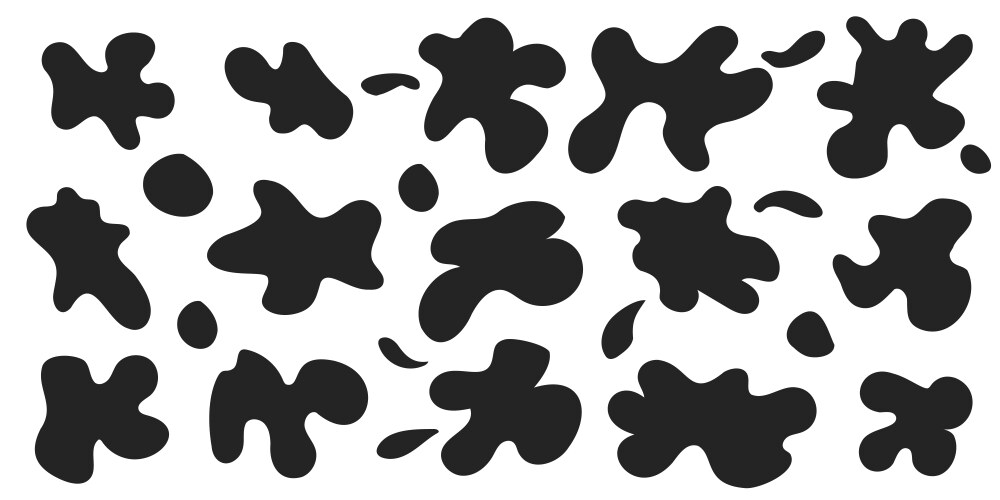 Set of organic irregular blob shapes blue random Vector Image