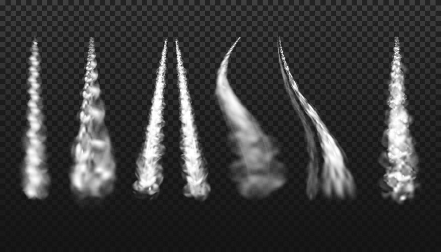 Airplane condensation trails jet trailing smoke Vector Image
