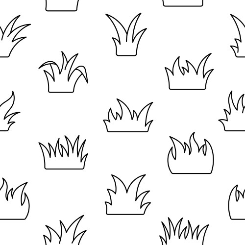 Lawn grass seamless pattern coloring page Vector Image