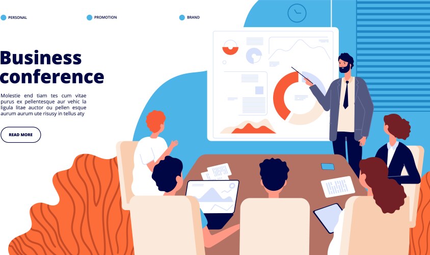 Conference Panel Discussion Royalty Free Vector Image