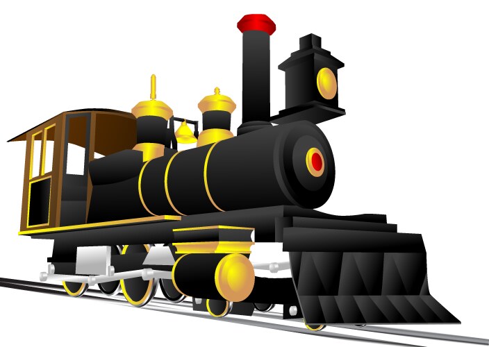 Train in green color Royalty Free Vector Image