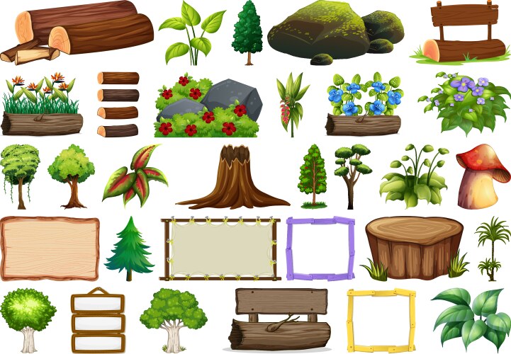 Set of pine tree Royalty Free Vector Image - VectorStock