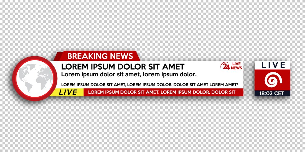 Breaking news live banner on glowing wavy lines Vector Image