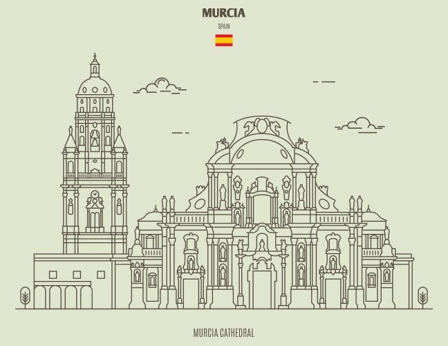 Murcia city skyline Royalty Free Vector Image - VectorStock