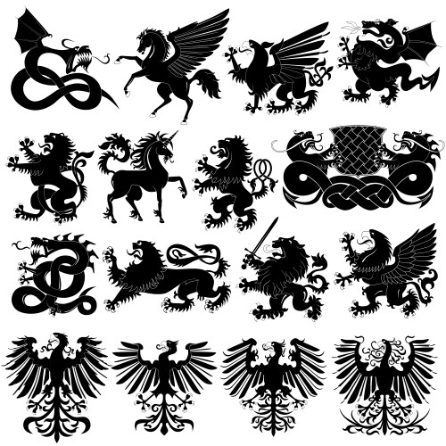 Heraldic monsters Royalty Free Vector Image - VectorStock