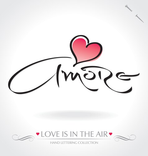 Amor original custom hand lettering Royalty Free Vector