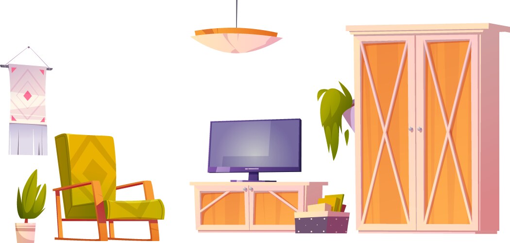 Realistic house interior objects template Vector Image
