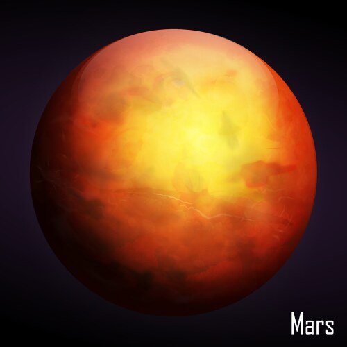 Red mars planet icon cartoon style Royalty Free Vector Image