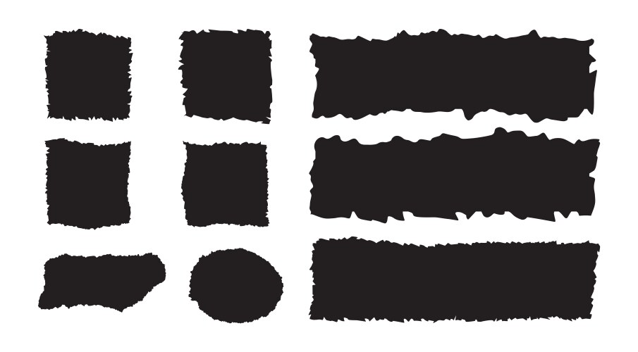 Jagged edge rectangle shapes frames torn paper Vector Image