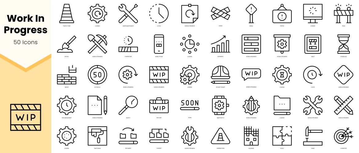 Work in Progress Symbol Vector Images (over 42,000)