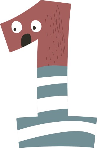 Counting number one with eggs in carton Royalty Free Vector