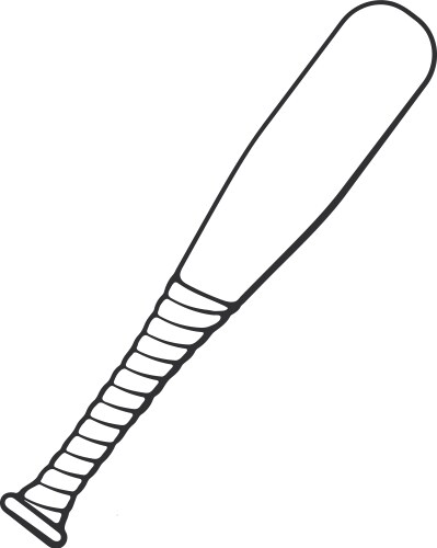 Baseball bat and ball hand drawing Royalty Free Vector Image