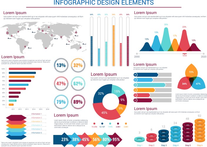 Infographics elements statistics chart option Vector Image