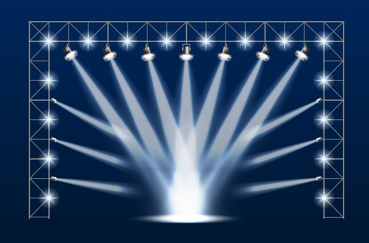 Concert stage with spotlights Royalty Free Vector Image