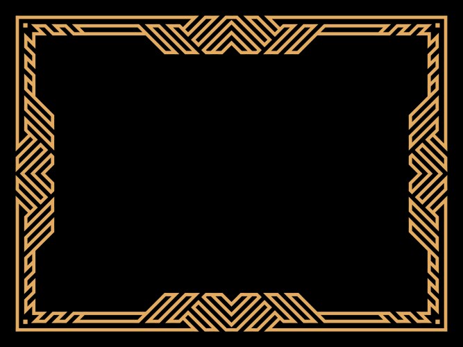 Art deco frame vintage linear border design a Vector Image
