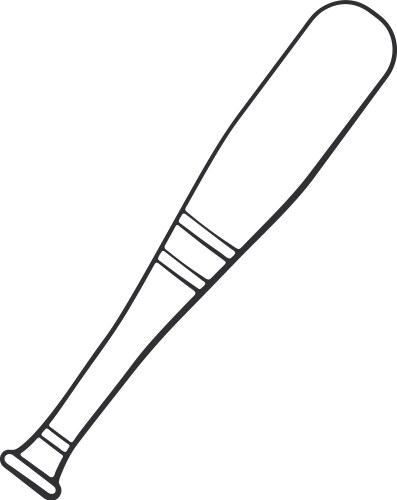 Baseball bat and ball hand drawing Royalty Free Vector Image