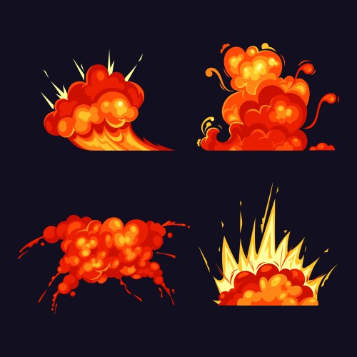 Cartoon explosion effect with smoke Royalty Free Vector