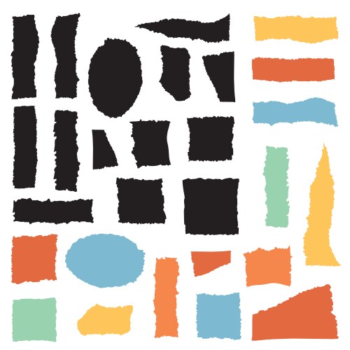 Jagged edge rectangle shapes frames torn paper Vector Image