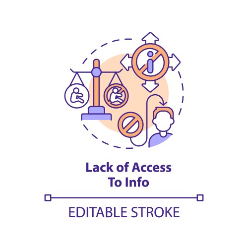 Limited accessibility to information concept icon Vector Image