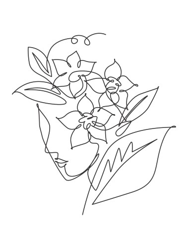 One single line drawing woman beauty abstract Vector Image