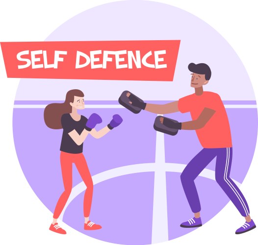 Woman female girl self defense stick figure Vector Image