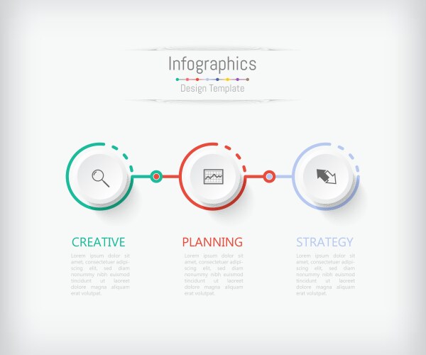 Infographic 3 options design elements Royalty Free Vector