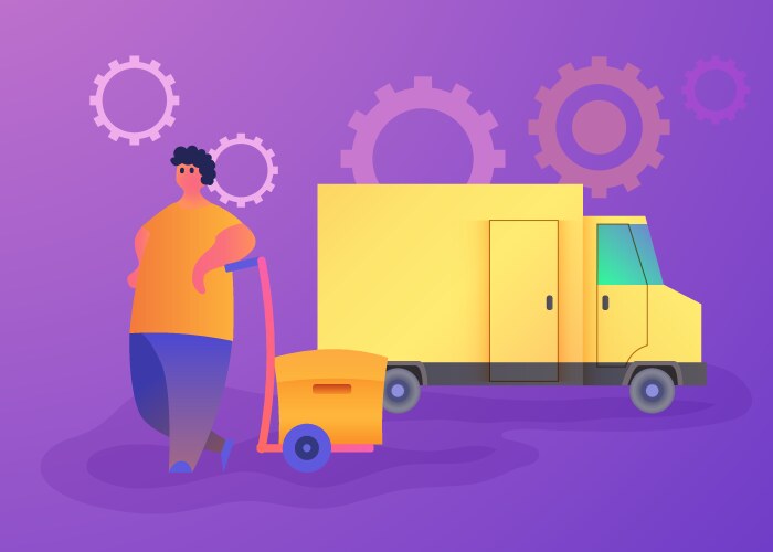 Flat design car driving characters sharing Vector Image