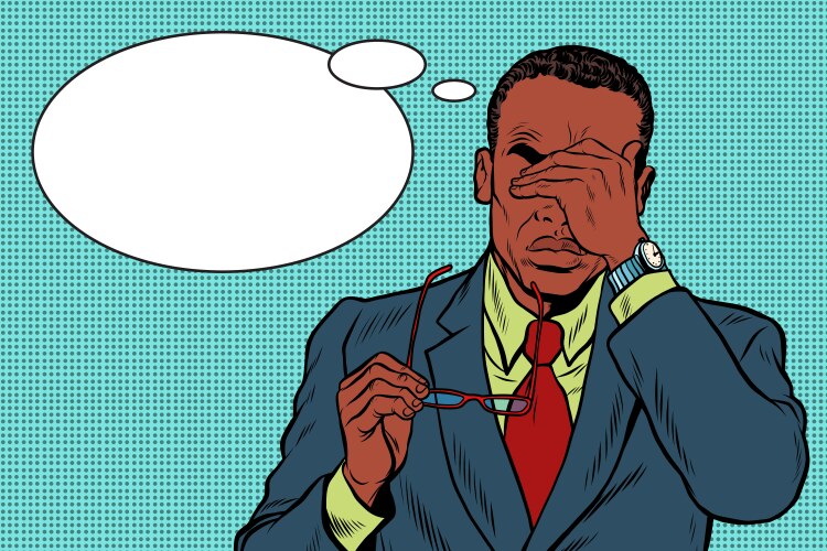 Eye pain fatigue and poor vision Royalty Free Vector Image