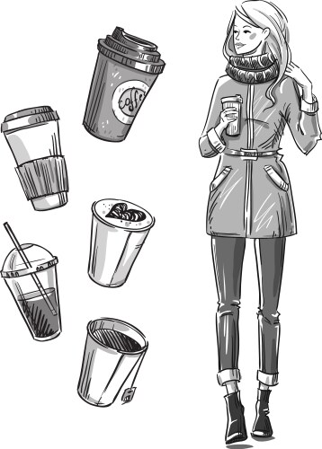 Girl having a snack Royalty Free Vector Image - VectorStock