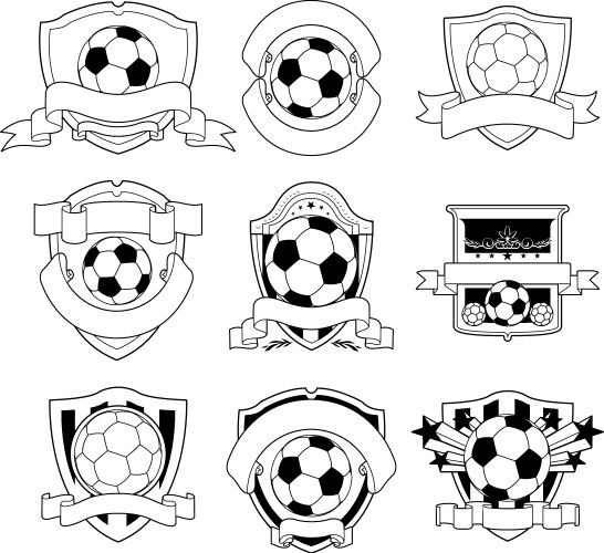 Set of football soccer emblem design elements Vector Image