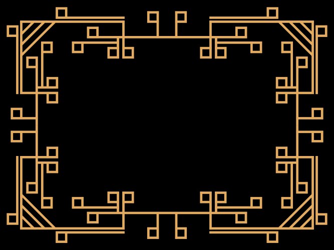 Art deco frame vintage linear border design Vector Image